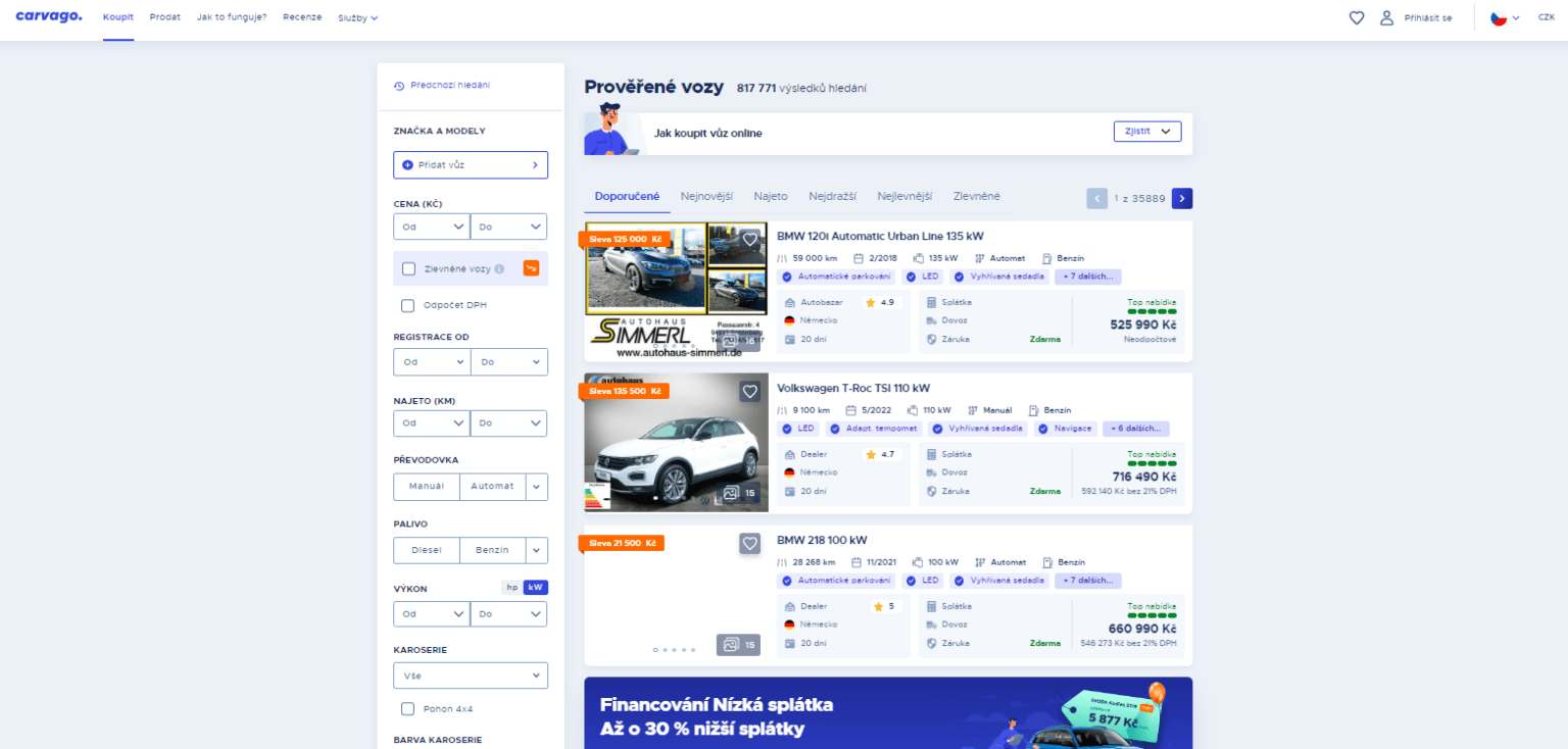 Carvago: online nákup ojetých vozidel - Autotrip.cz