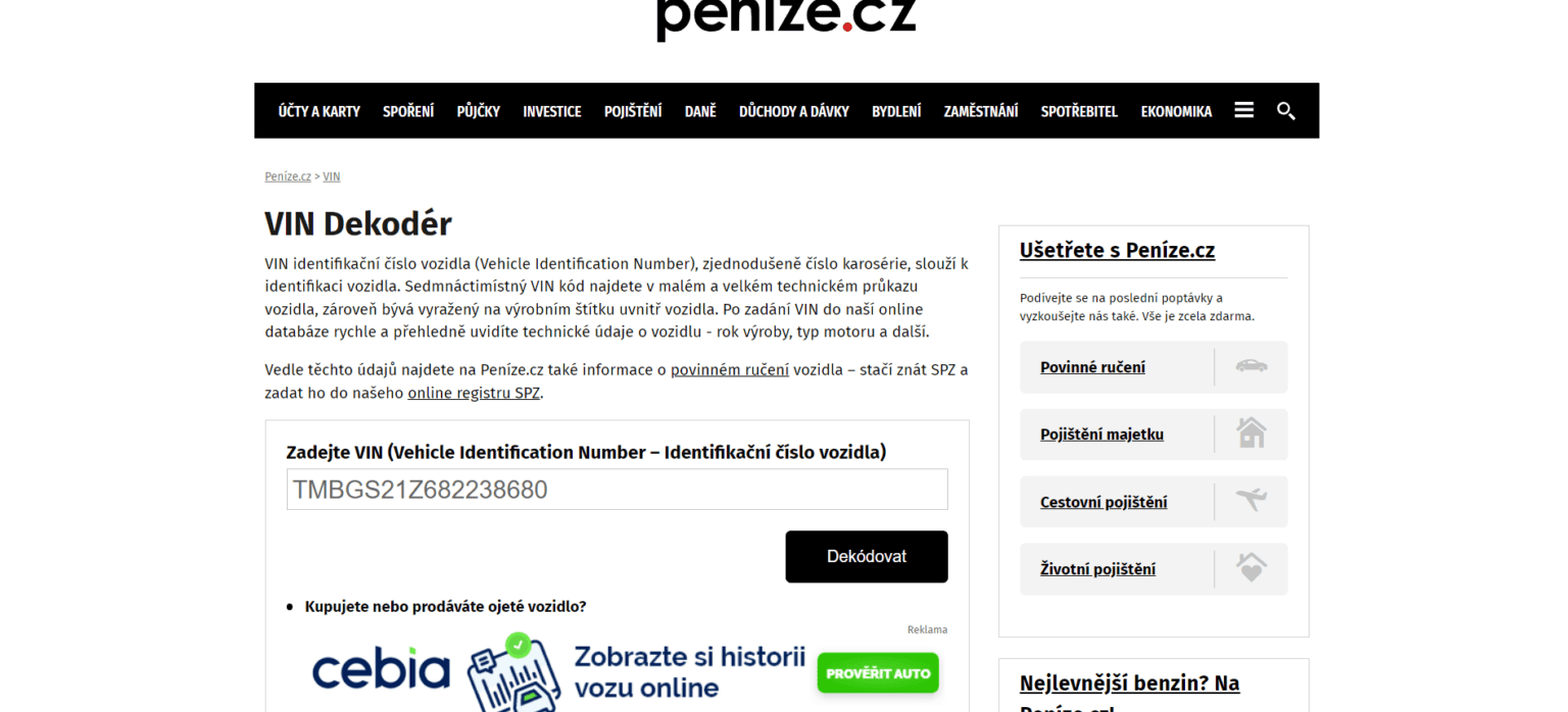Jak zjistit a zkontrolovat výbavu vozu dle VIN kódu? - Vin Decoder ...